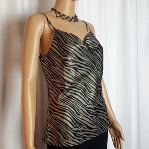 OLM | Tops | Nwtolm Tiger Print Spagetti Straps Cowl Neck Sz M | Poshmark